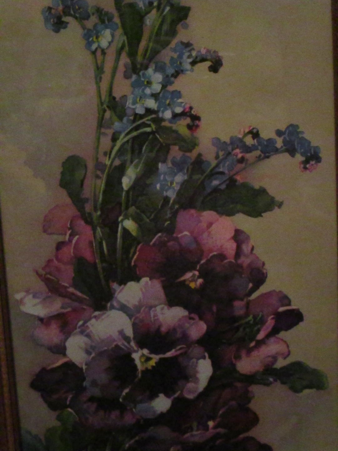 Pansy Floral Arrangement Mid-century Wall Hanging Born in the Month of ...