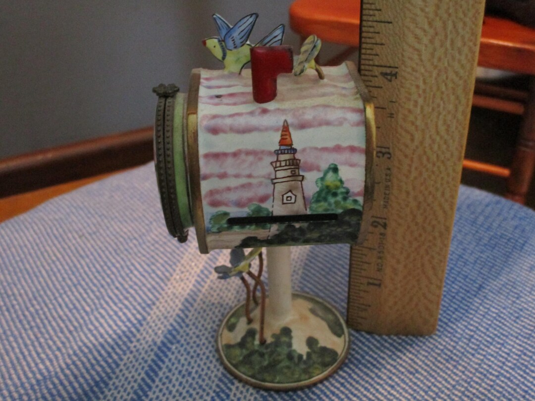 Vintage Lighthouse Mailbox Stamp Holder Signed Kelvin Chen 2005 - Etsy