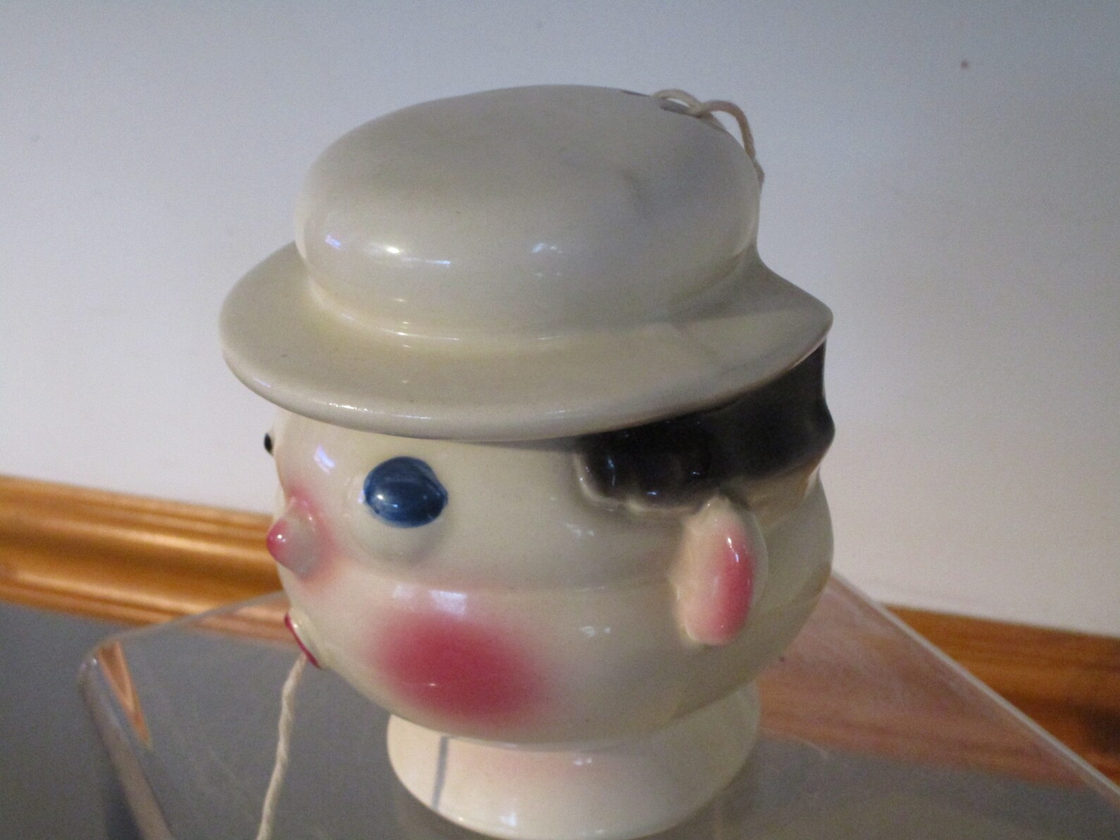 Face Winking Eye Man Vintage Ceramic String Holder Head Face | Etsy