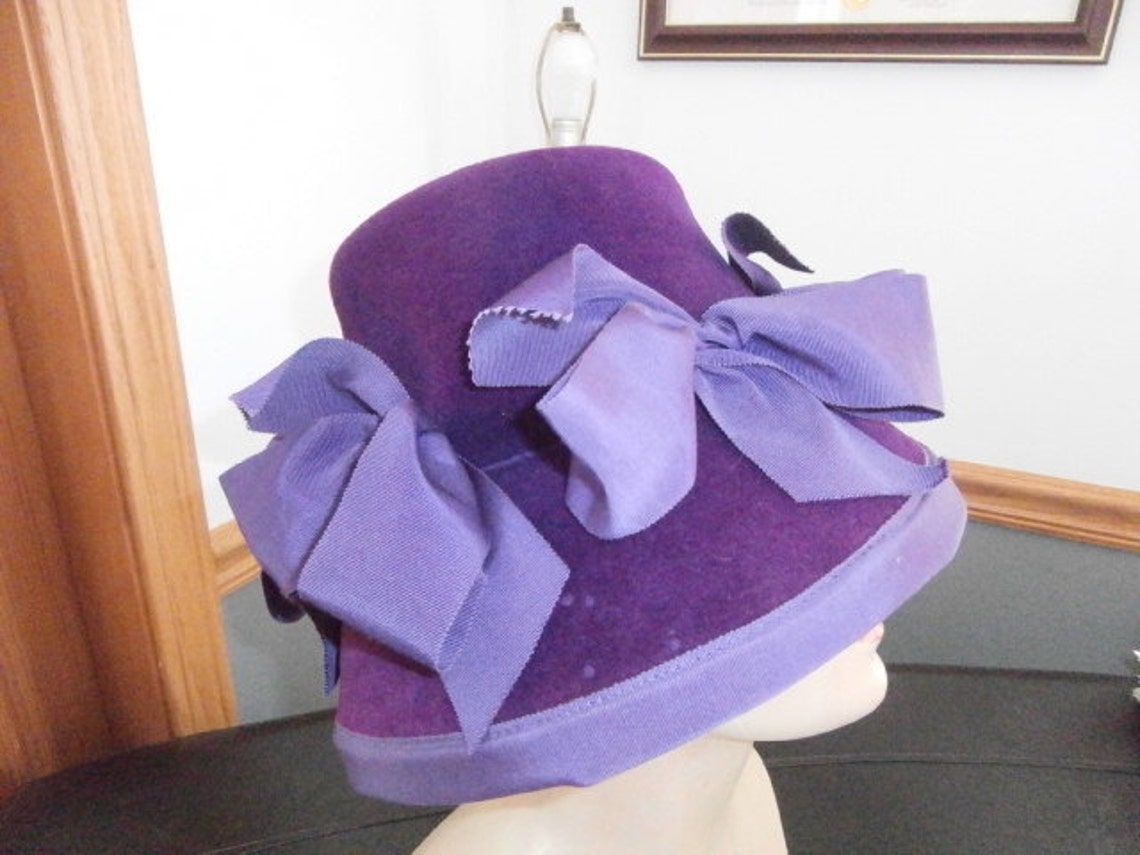 Women's Hat Plum Crazy Purple Cloche Hat CHRISTINE - Etsy