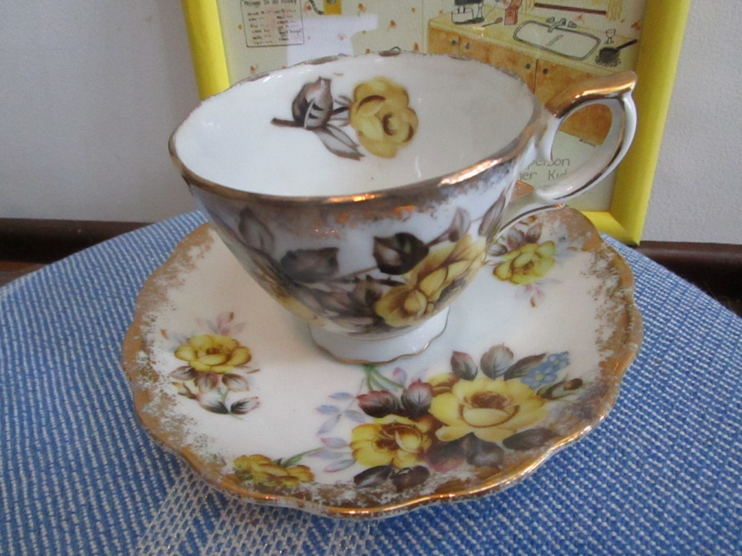 Fred Roberts Company San Francisco Tea Cup and Saucer Yellow Rose ...
