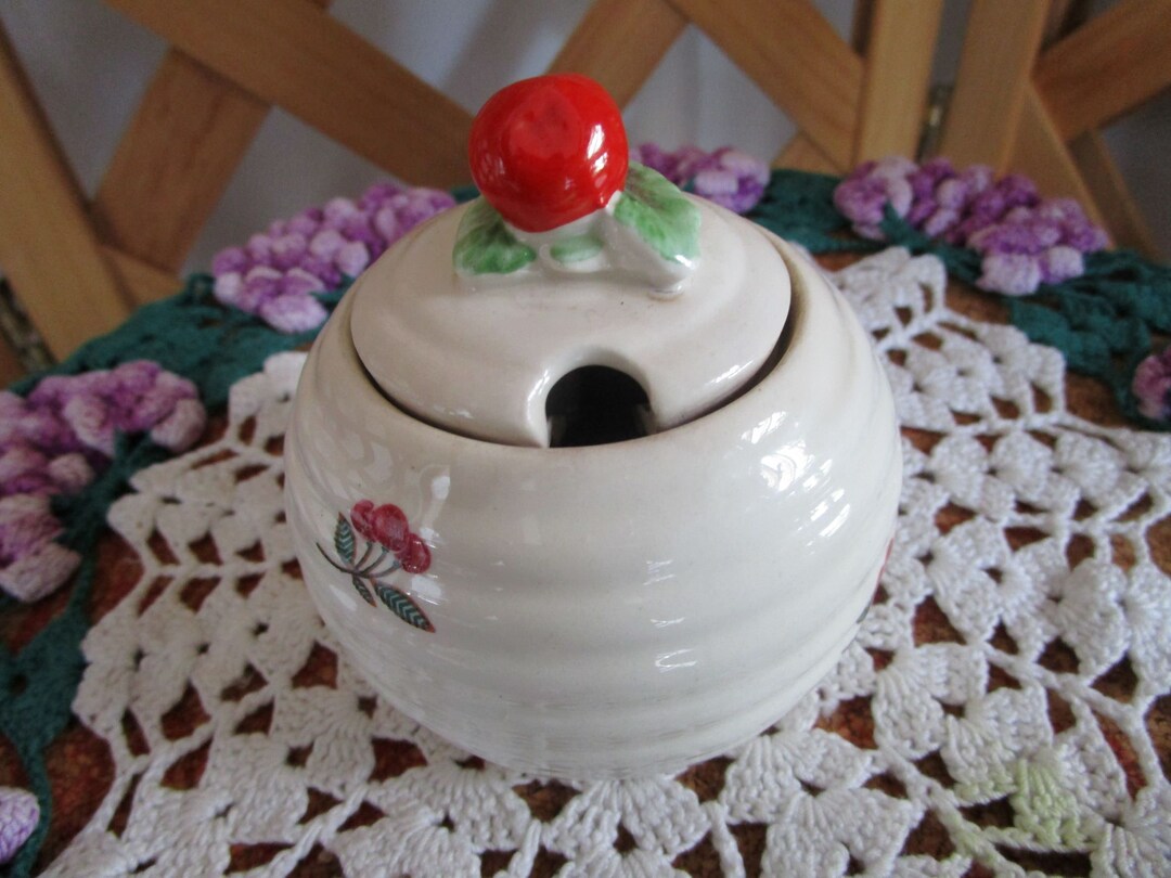 Antique Cherry Beehive Lidded Dish Made in Czechoslovakia - Etsy