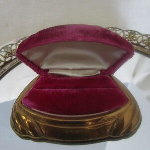 Antique Burgundy Velvet Double Ring Box - Etsy