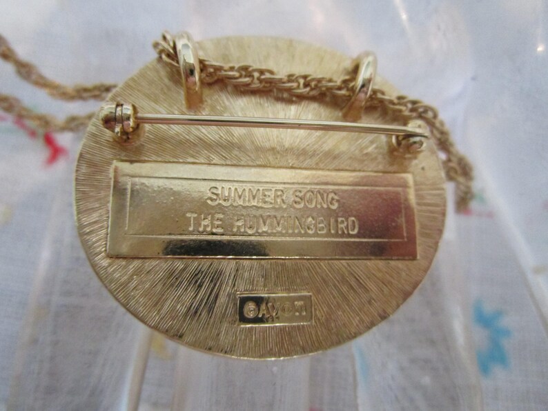 Vintage Avon Signed Summer Song "the Hummingbird" Pendant/brooch ...