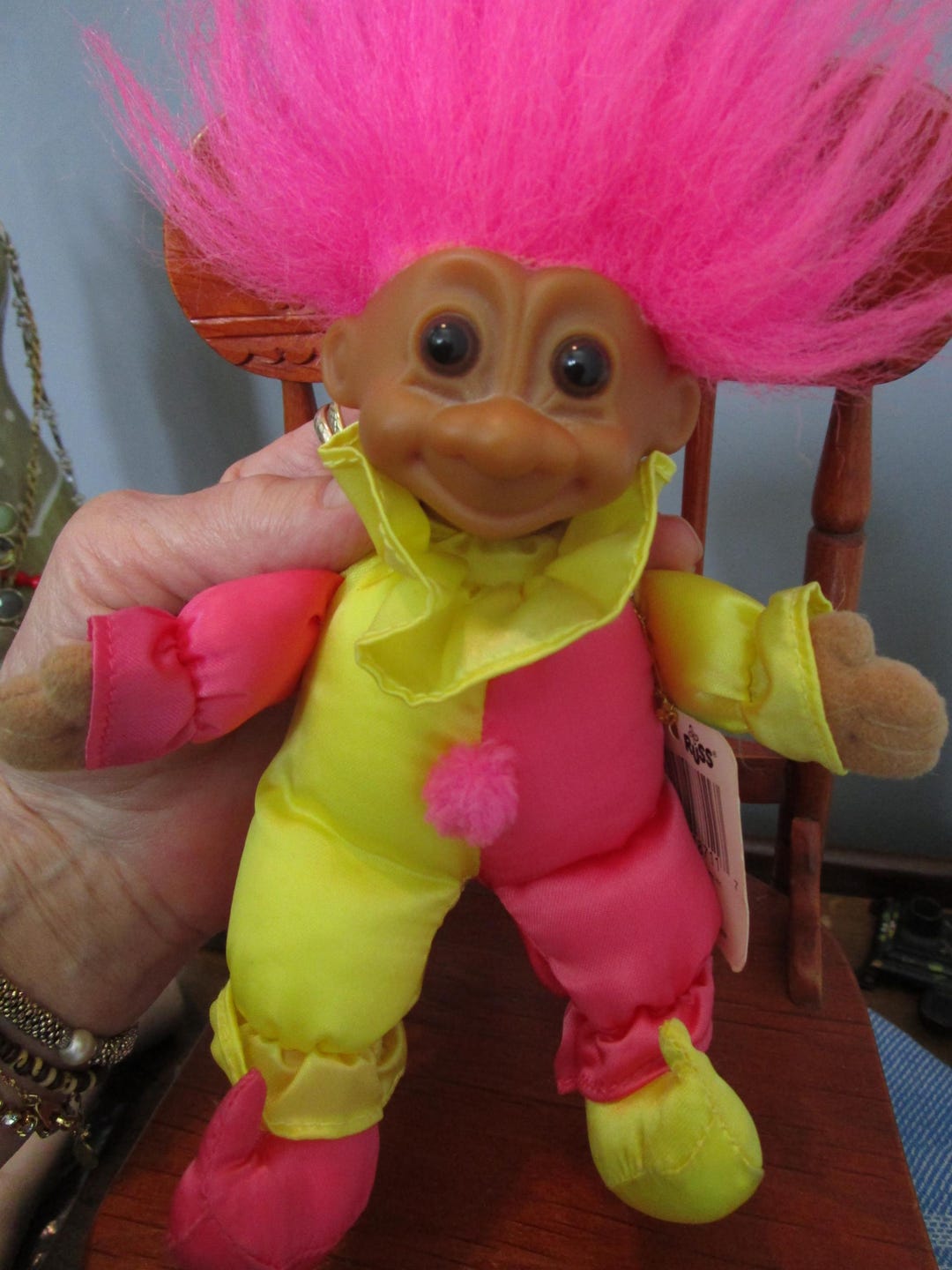 90s Hot Pink Jester Russ Berrie Troll Doll With Hang Tag Lottery Troll ...