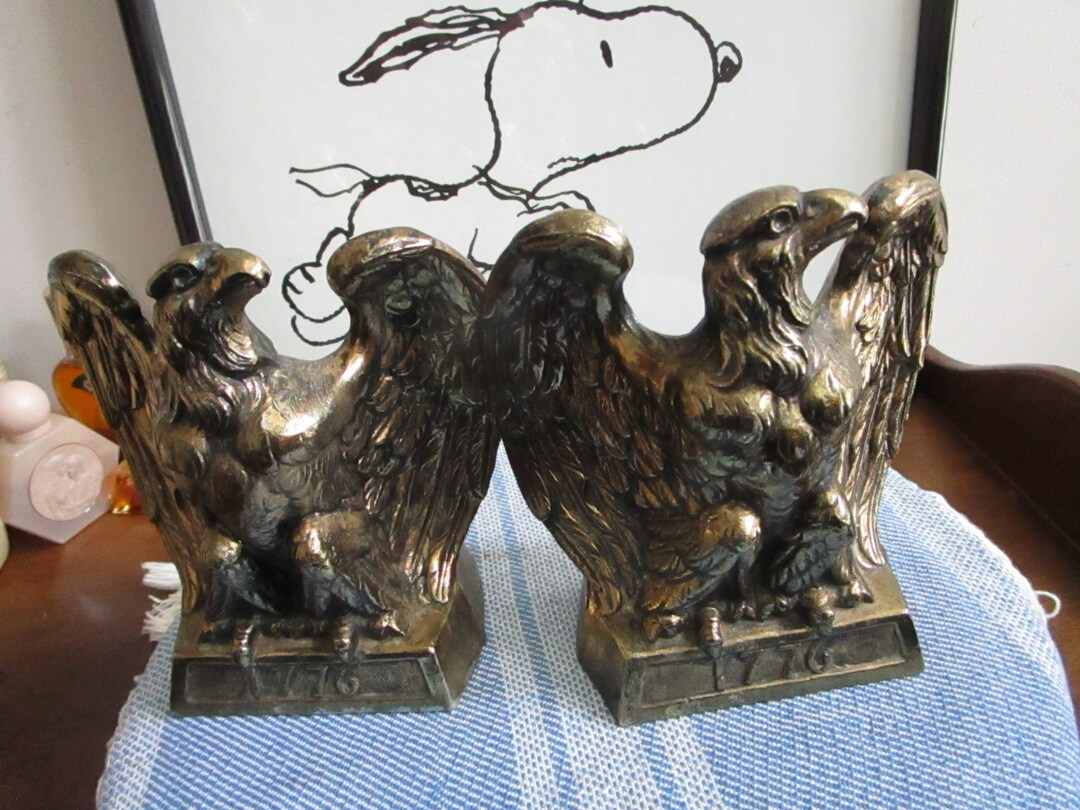 1965 Colonial Virginia USA 1776 EAGLE Bookends Gold Tone Cast Metal - Etsy