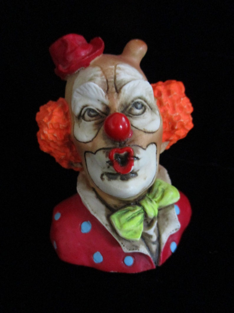 Clown Bust Head Creepy 1986 Colorful Clown Realistic Artiface | Etsy