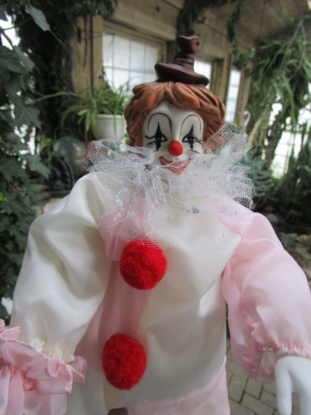 Happy Clown With Posable Body With Stand Ceramic Head,hands & Feet - Etsy