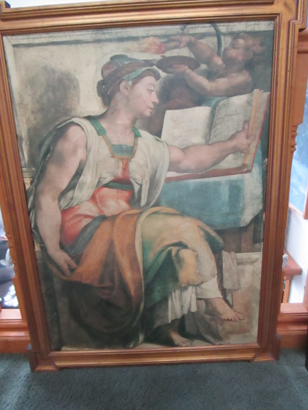 Michelangelo Sistine Chapel Erythraean Sibyl Framed Canvas Art Print ...