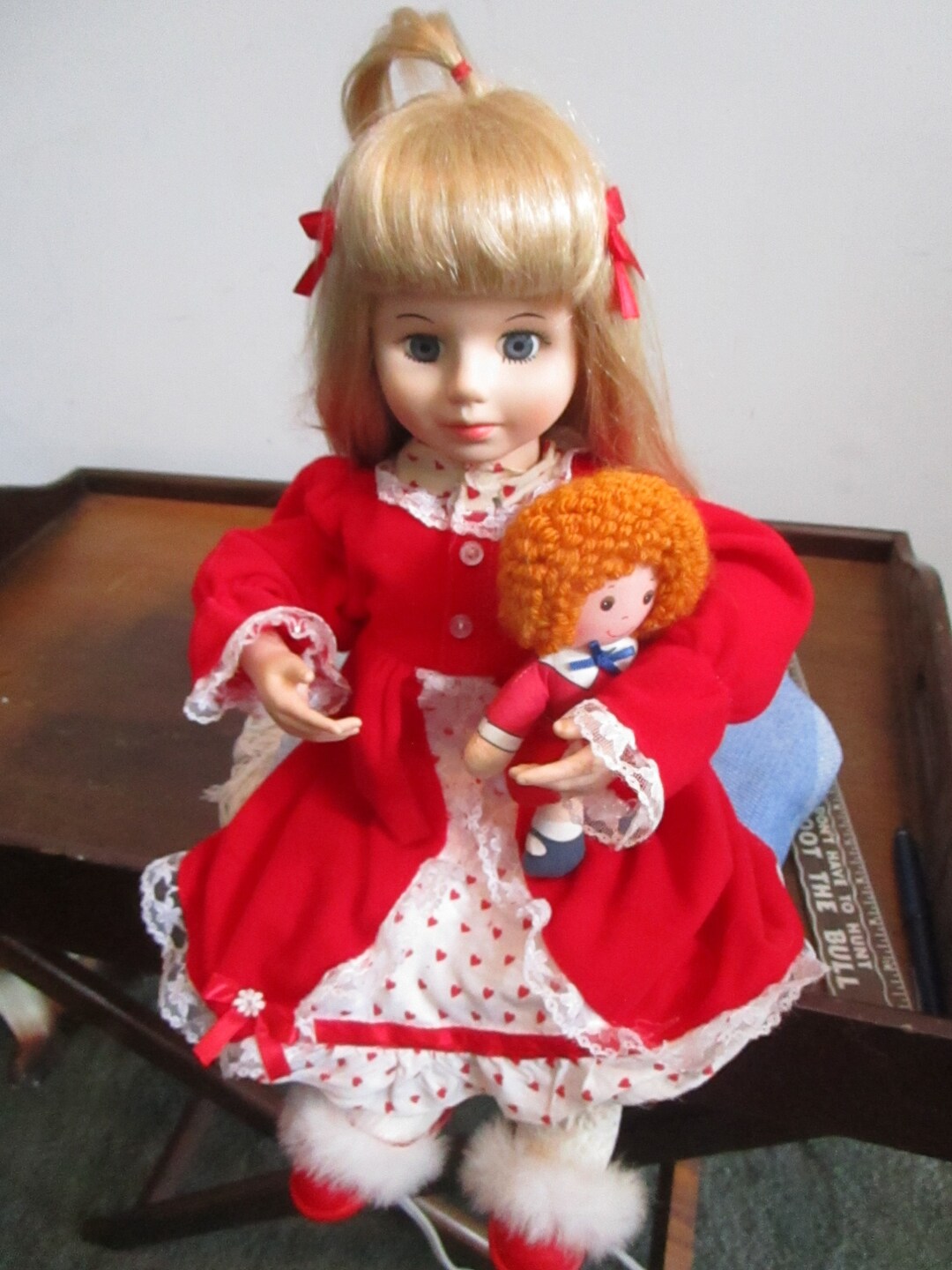 Vintage Telco Motion-ettes Christmas Animated Girl With Annie Doll ...