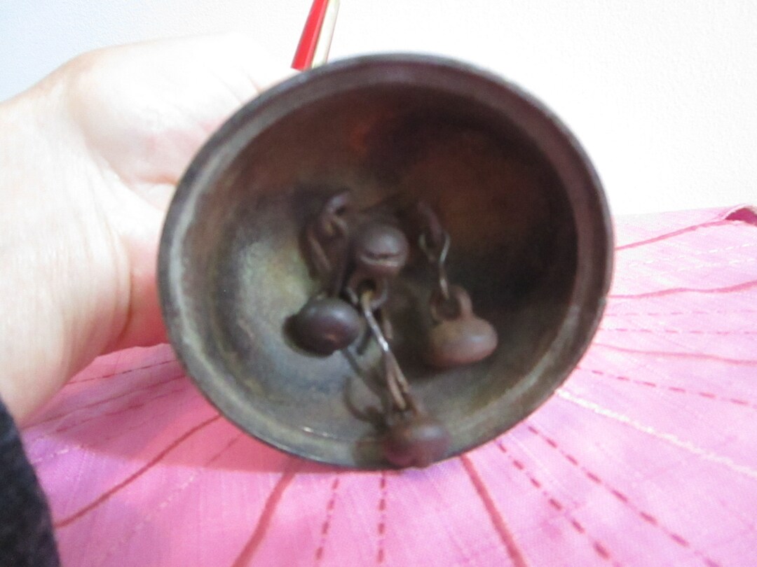 Old Brass Metal Rare Three Clapper Solid Handle Desk Bell - Etsy