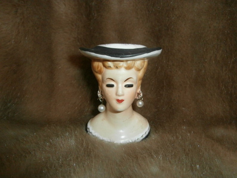 Vase Head Bust 60's Mini Doll Head Vase - Vintage Doll Vase With ...
