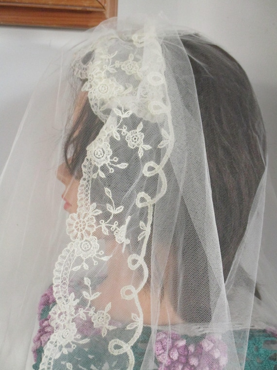 Women's Wedding Bridal Veil White Veil Vintage Weddi… - Gem