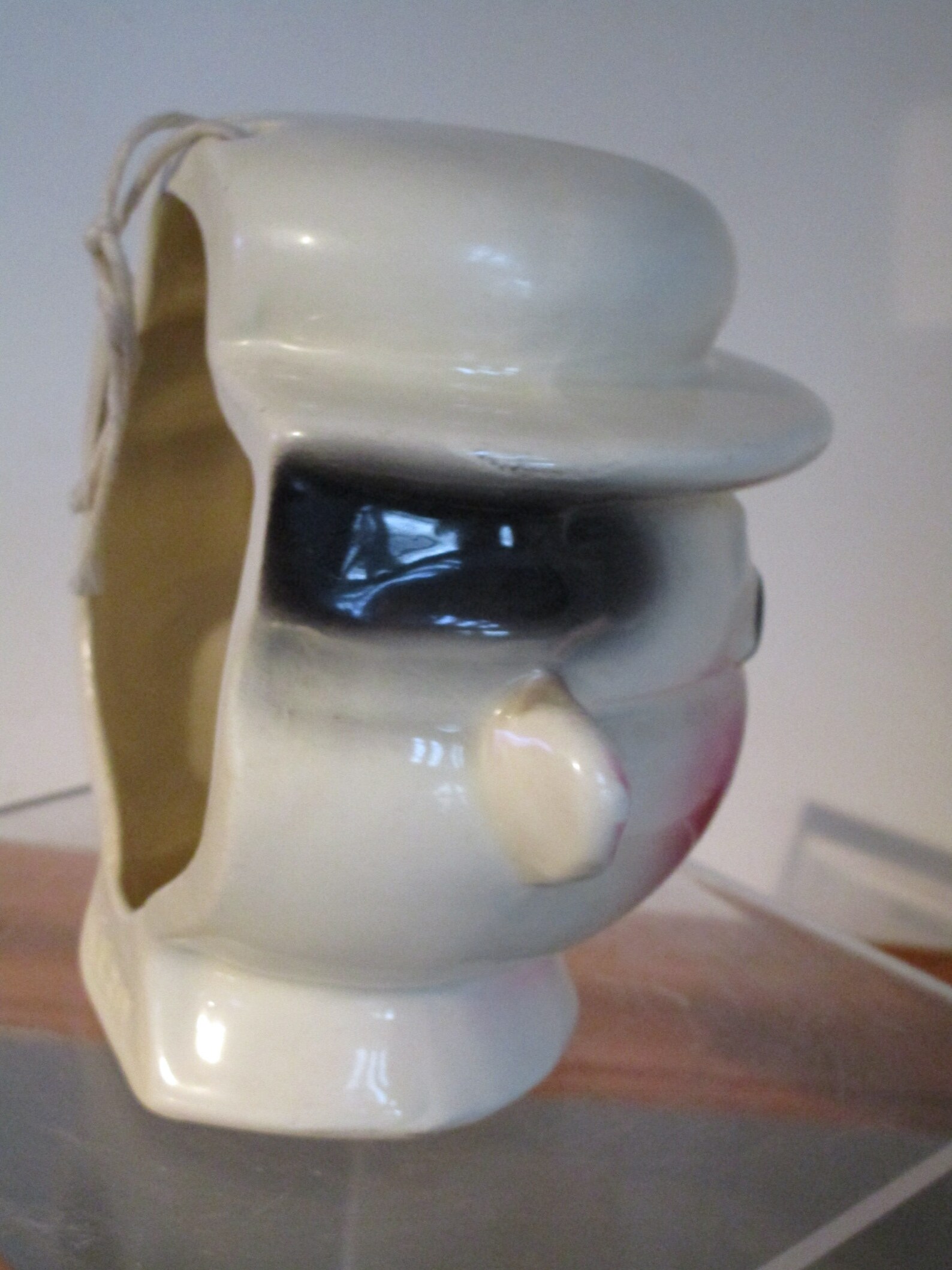 Face Winking Eye Man Vintage Ceramic String Holder Head Face | Etsy