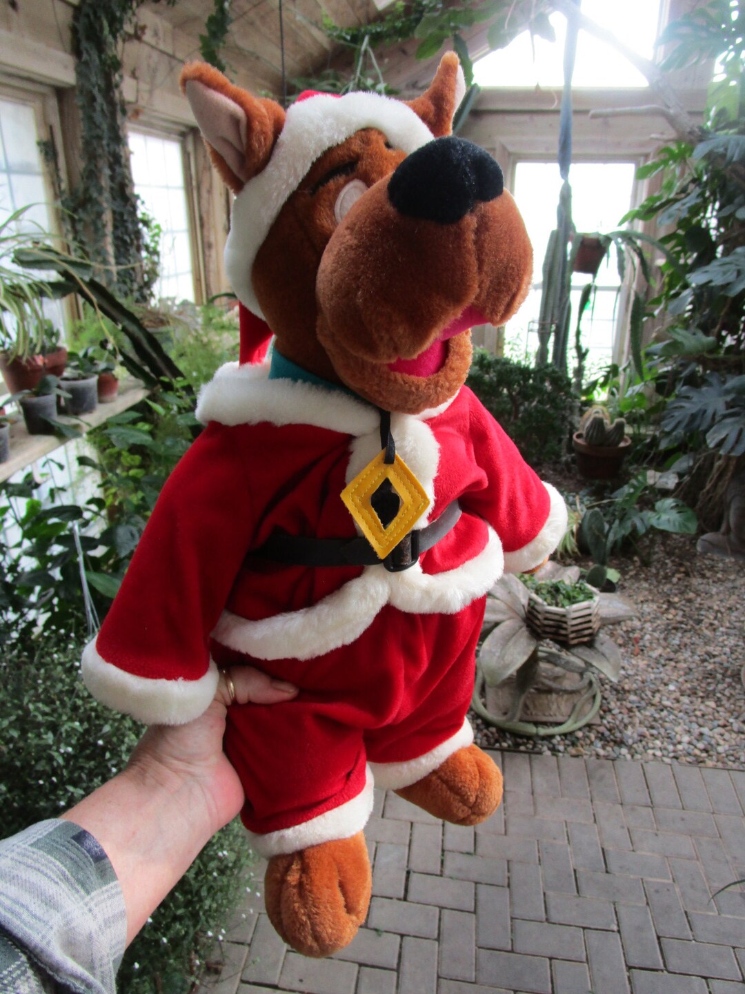 Rare Large Santa Scooby-doo Plush Stuffed Animal Dog Cartoon Network 20 ...