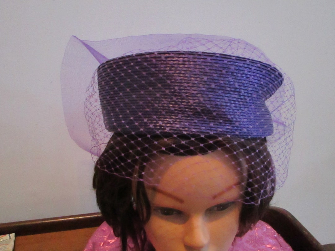 Vintage Purple With Purple Netting Church Dress Hat Kentucky Derby ...