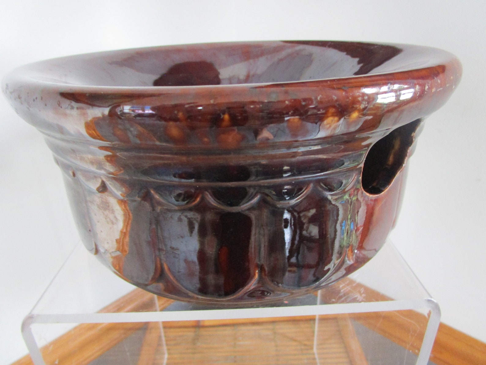 Antique Bennington Brown Glaze Ceramic Spittoon Cuspidor - Etsy