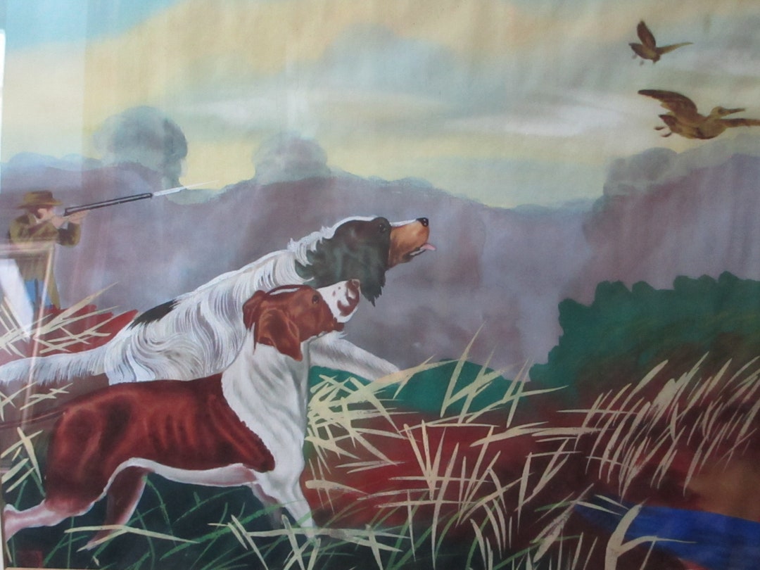 Old Vintage Bird Hunting Dogs With Hunter Framed Art Wall Hanging - Etsy