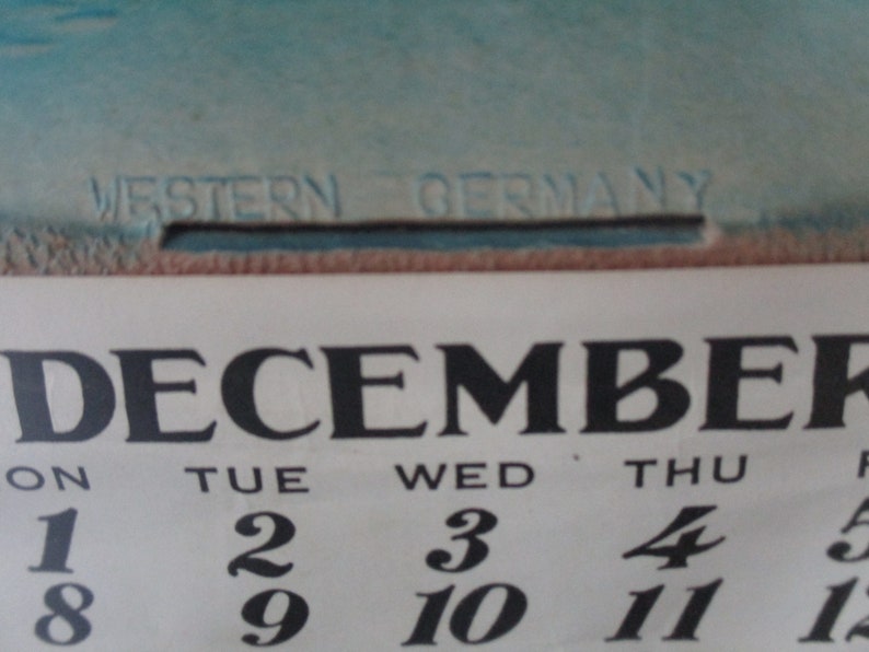 Beautiful 1958 Embossed Calendar Die-cut Lithographed Matted & Framed ...