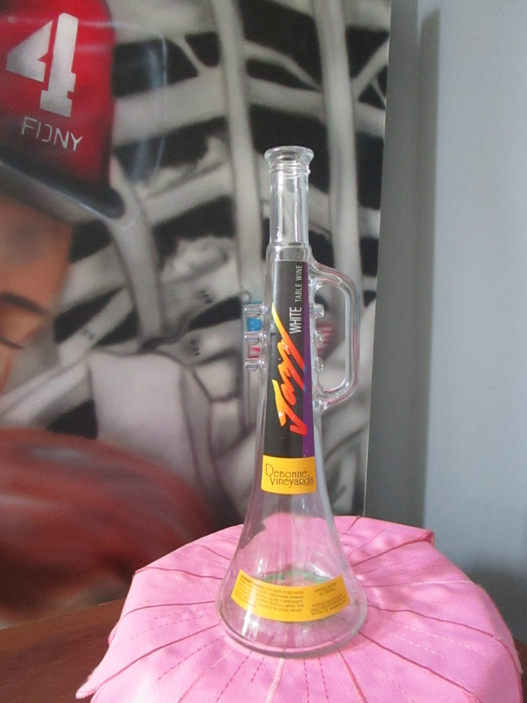 JAZZ Trumpet Glass Wine Bottle Large Glass Vintage Bottle - Etsy