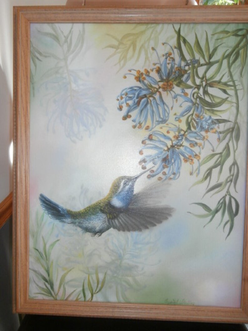 Hummingbird Wall Hanging- Signed Crystal Skelley Print Professionally ...