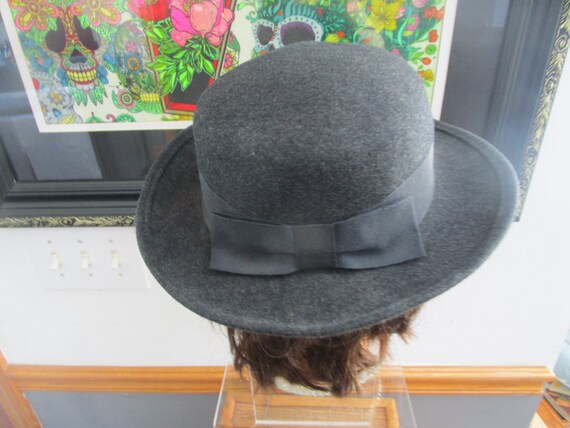 Arlin Womens Dark Gray 100% Wool Hat Derby Bowler | Etsy