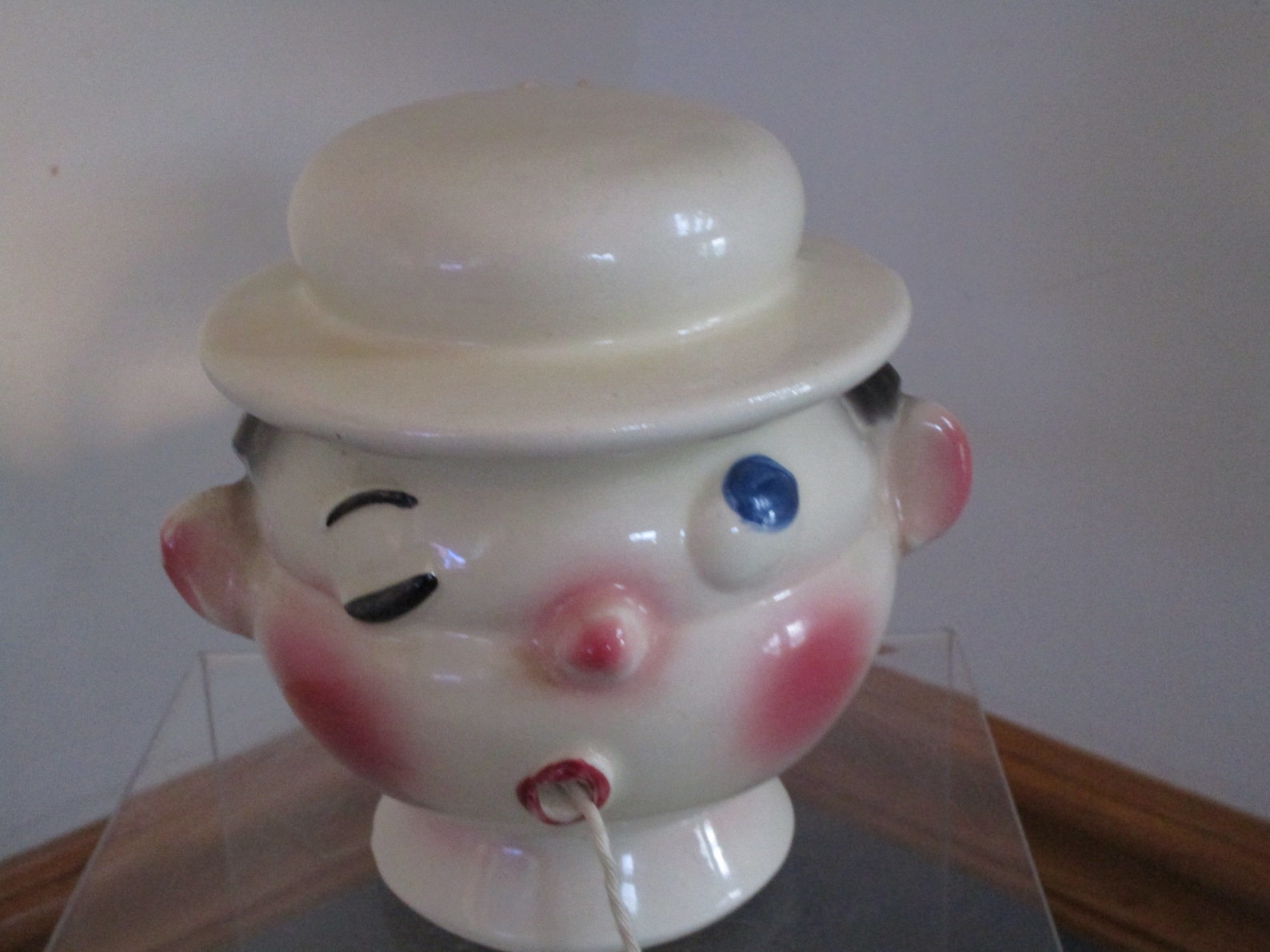 Face Winking Eye Man Vintage Ceramic String Holder Head Face - Etsy