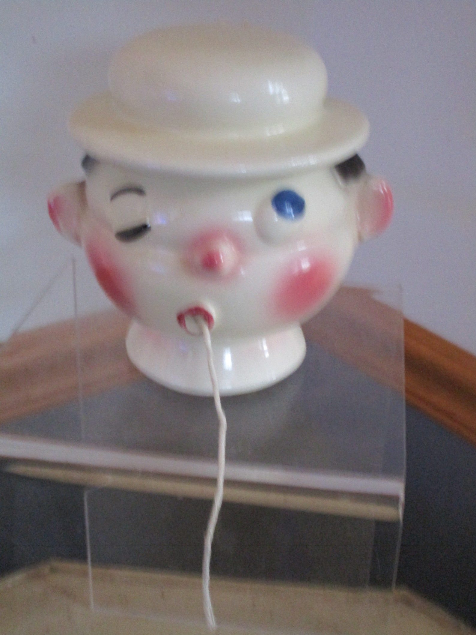 Face Winking Eye Man Vintage Ceramic String Holder Head Face | Etsy