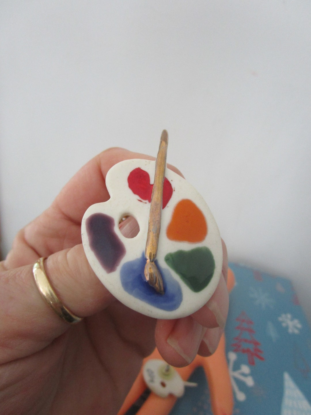 Vintage One of a Kind Artist Painter's Palette & Brush Brooch With ...