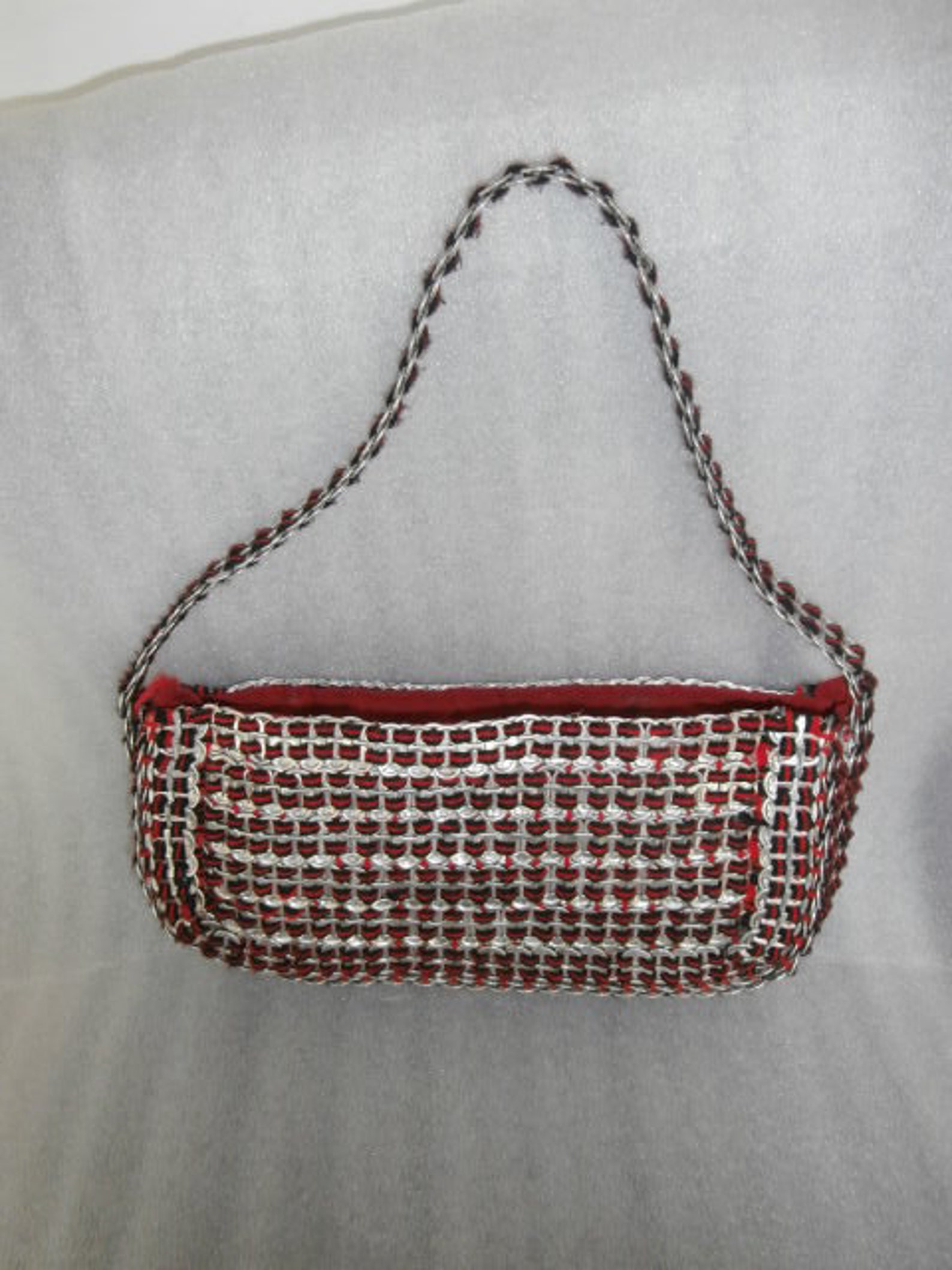 Purse ~ Recycled Pop Top / Soda Top Purse Silver ~ Black ~ Red ...
