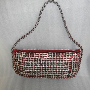 Purse ~ Recycled Pop Top / Soda Top Purse Silver ~ Black ~ Red ...