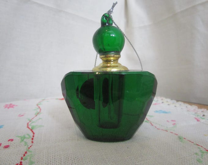 Emerald Green Glass 50's Perfume Bottle With Glass Dabber - Etsy