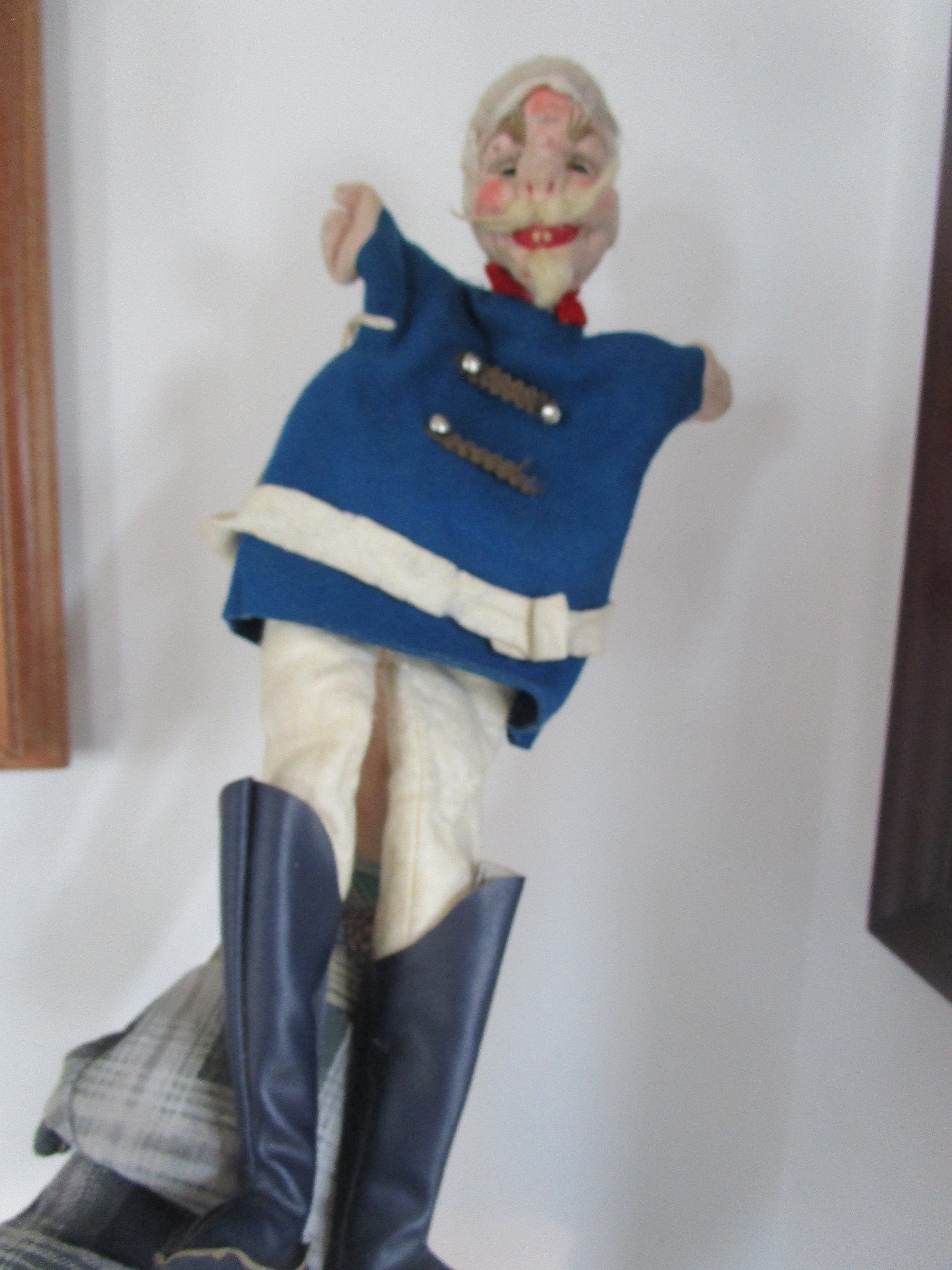 Large Vintage Blue Coat Military Dress Hand Puppet Vintage | Etsy