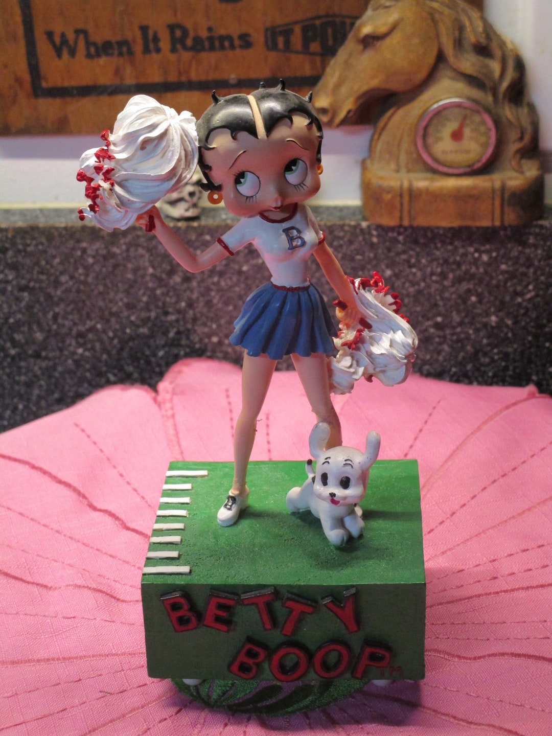 Betty Boop Rare Cheerleader Music Box Plays "you Gotta Be a Football ...