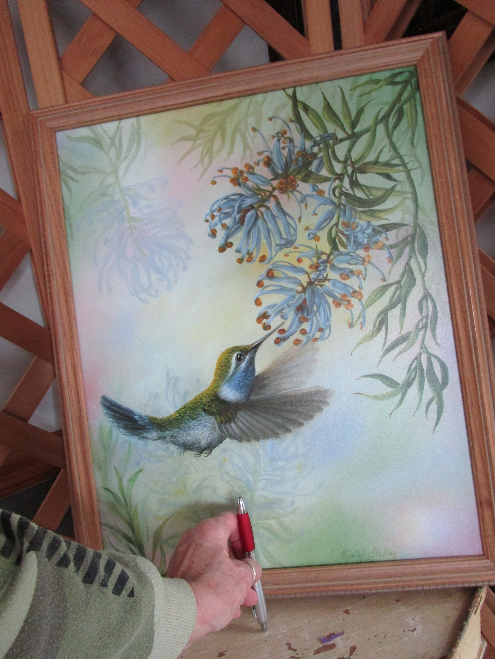Hummingbird Wall Hanging- Signed Crystal Skelley Print Professionally ...