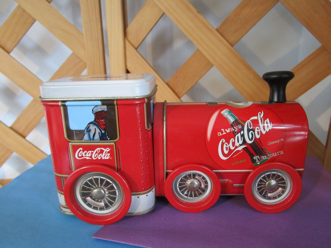 Vintage Coca Cola Collectible Locomotive Tin Storage Train | Etsy