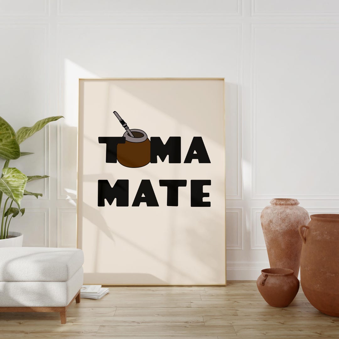 Mate Wall Art, Minimalist Yerba Mate Print, Unique Wall Print for Decor ...