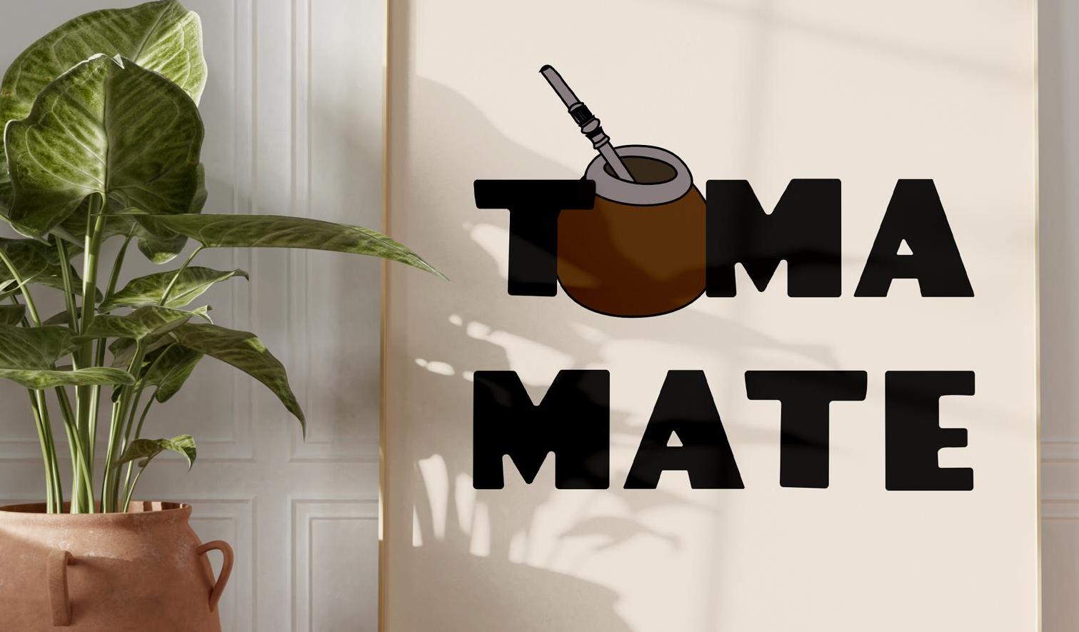 Mate Wall Art, Minimalist Yerba Mate Print, Unique Wall Print for Decor ...