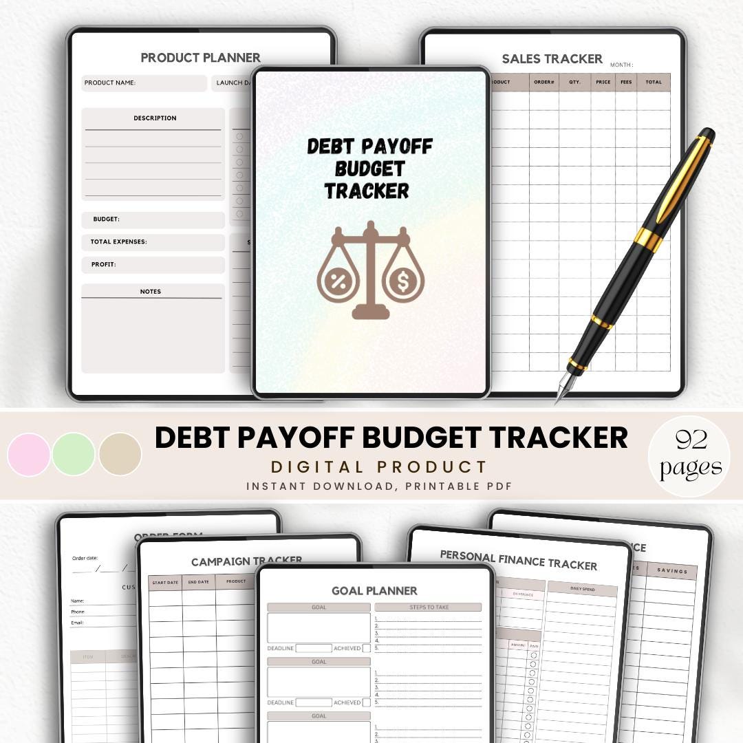 Debt Payoff Budget Tracker | Printable Debt Tracker, Budget Planner ...