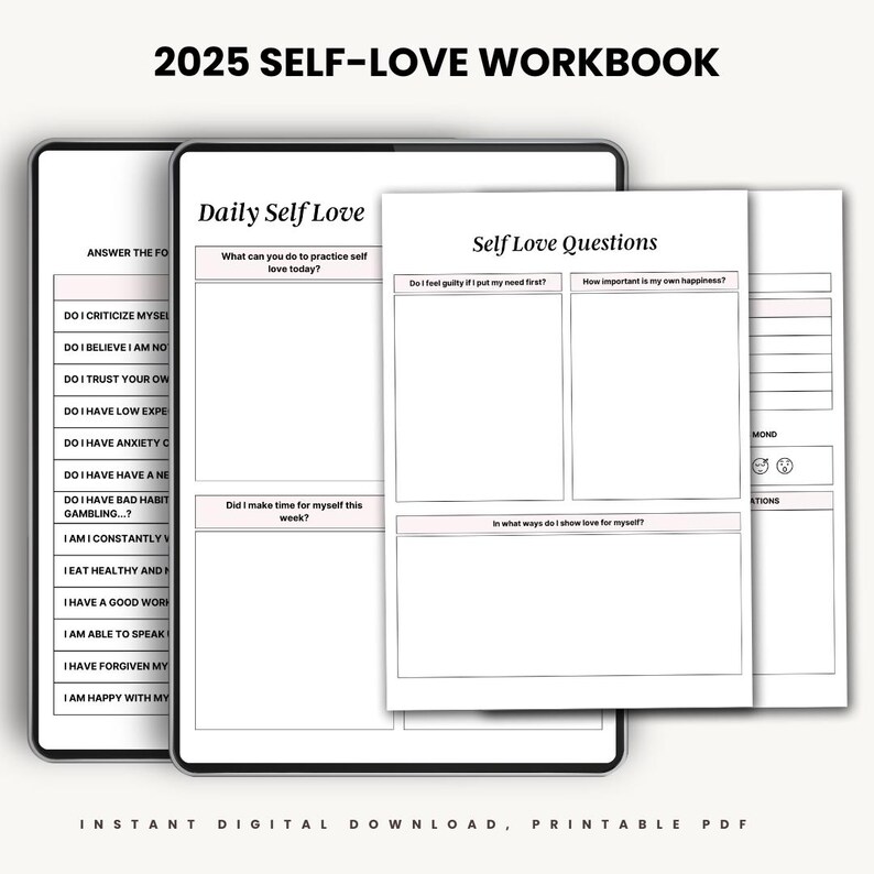 Self-love Workbook | Personal Growth, Affirmations & Goal Setting ...