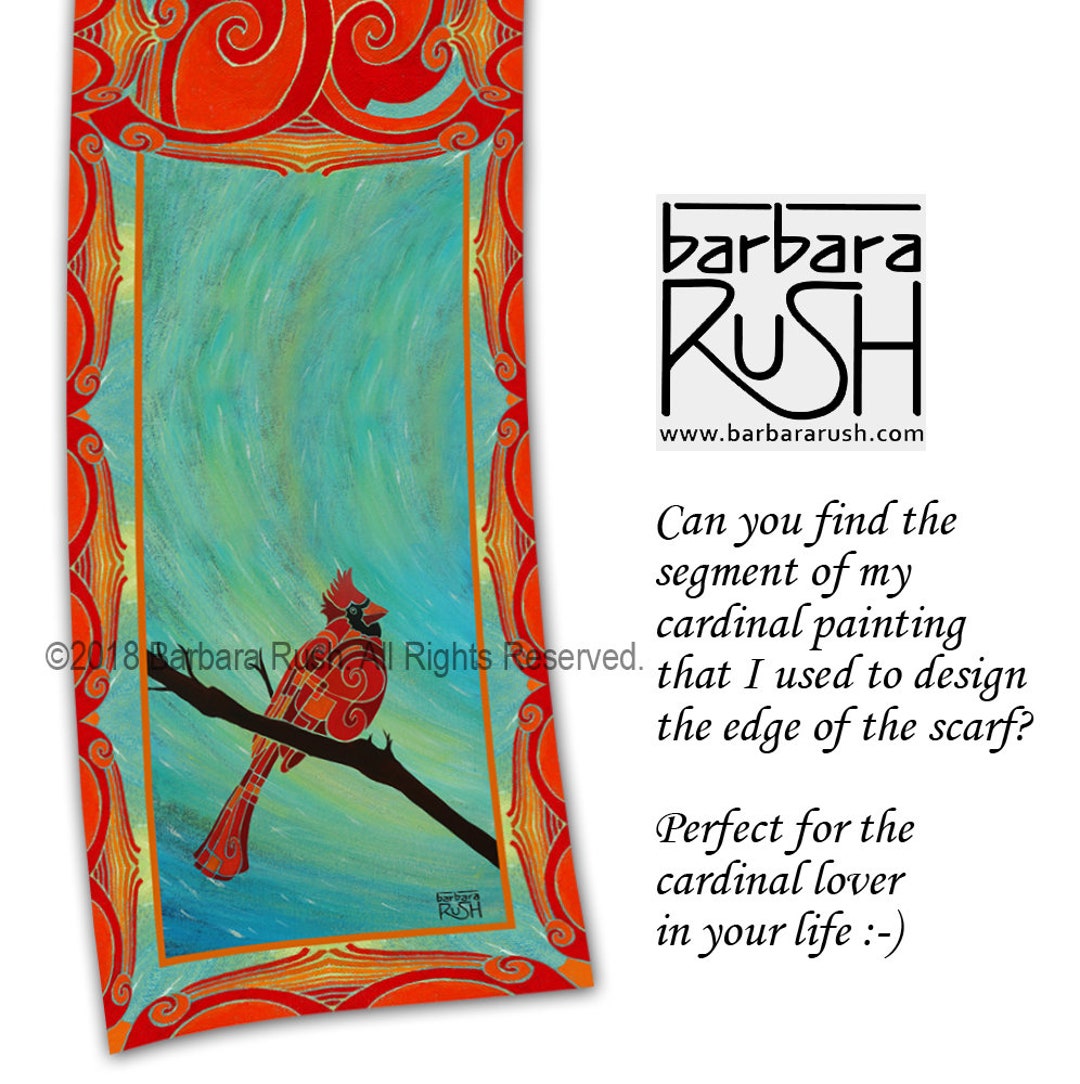 Cardinal Scarf, Red Cardinal Scarf, Bird Scarf, Colorful Cardinal Scarf ...