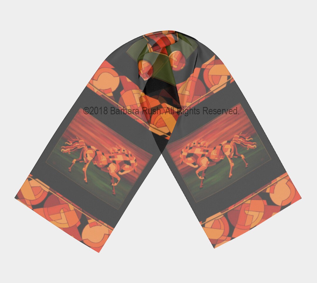 Chestnut Horse Scarf, Horse Scarf, Colorful Chestnut Horse Scarf ...