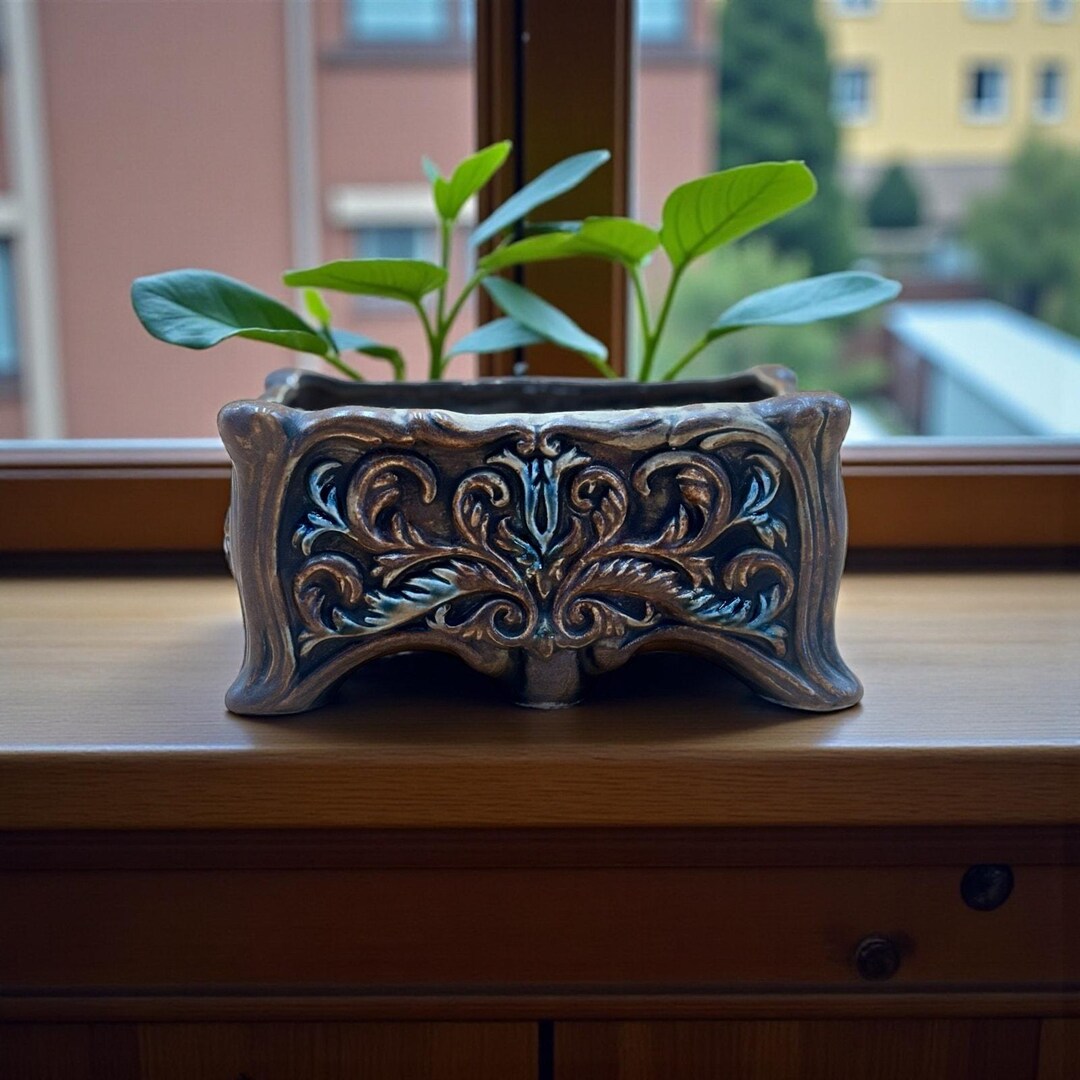 Vintage Supreme Imports Japan Ceramic Planter – Brown & Bluish Gray ...
