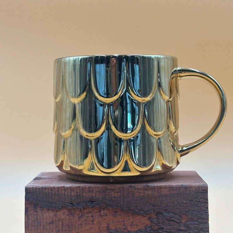 Starbucks Gold Mermaid Scales Mug - 2019 Holiday Collection - Etsy