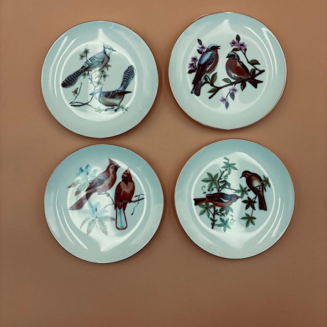Chadwick Fine China Bird Plates – Set of 4 (bluebird, Blue Jay ...