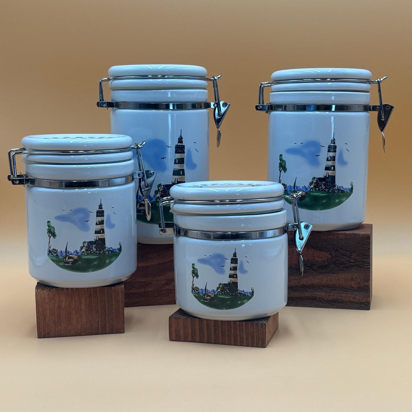 Vintage Alco Industries Lighthouse Canister Set - 4 Piece Kitchen ...