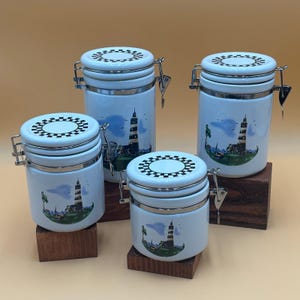 Vintage Alco Industries Lighthouse Canister Set - 4 Piece Kitchen ...