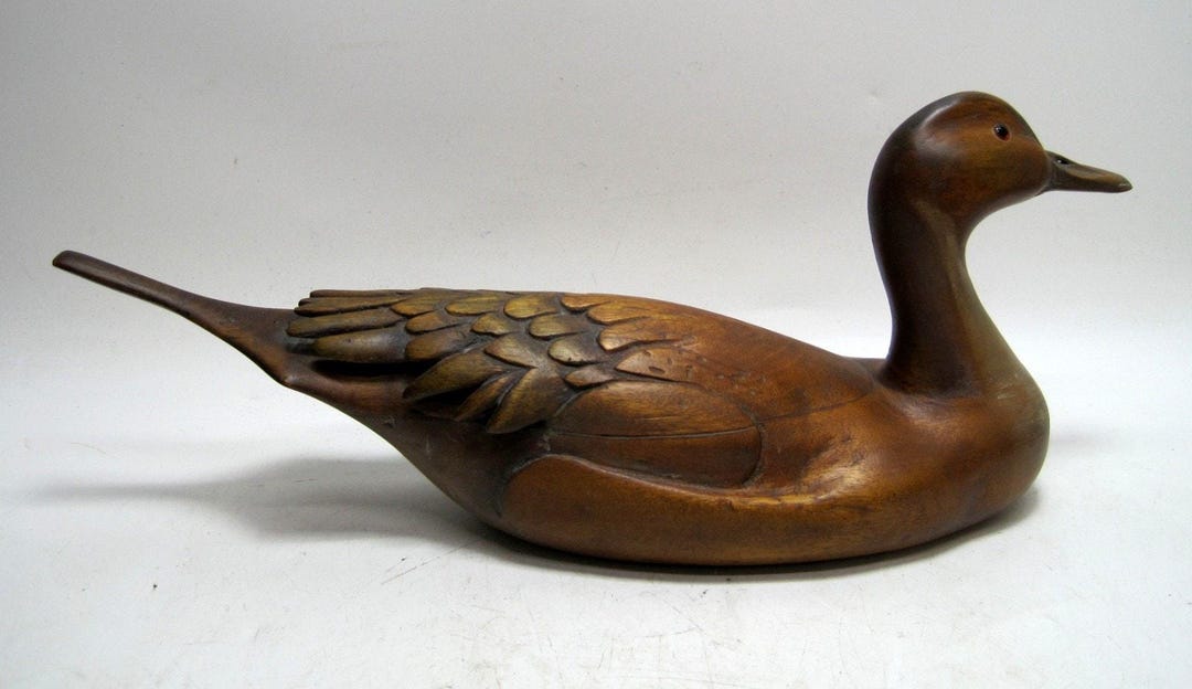 Large Carved Pintail Duck Decoy by Lang Signed Glass Eyes 19" - Etsy