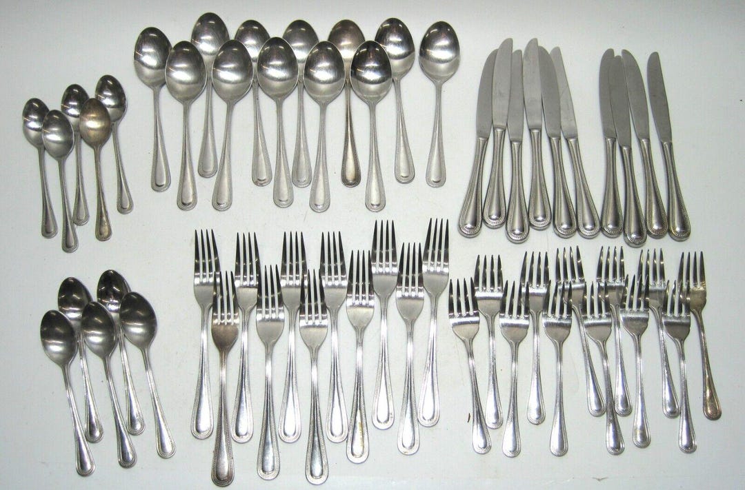 55 Pieces Retroneu Beads Stainless Steel Korea Flatware - Etsy