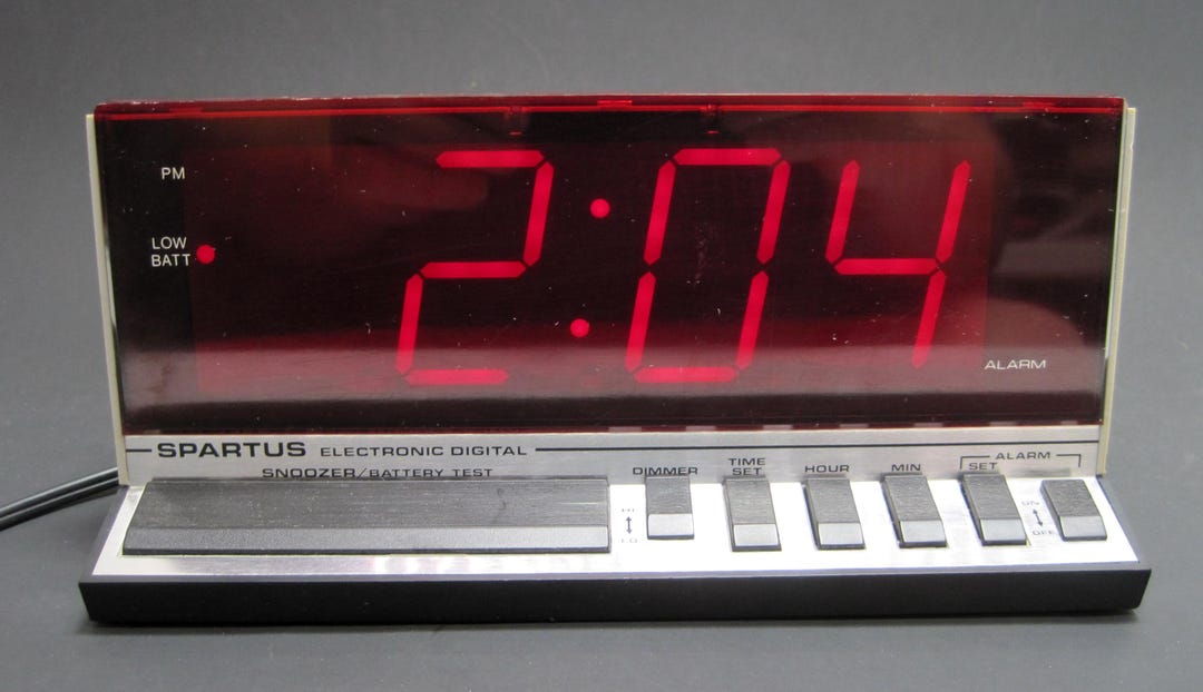 Vintage Spartus Electronic Digital Alarm Clock Model 1150~ Large ...